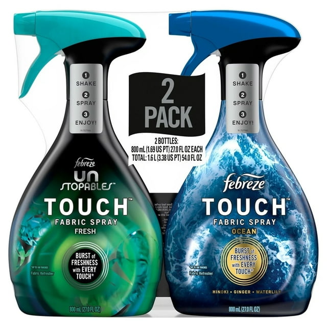 Febreze Touch Fabric Refresher Spray, Ocean & Unstopables Fresh, 27 ...