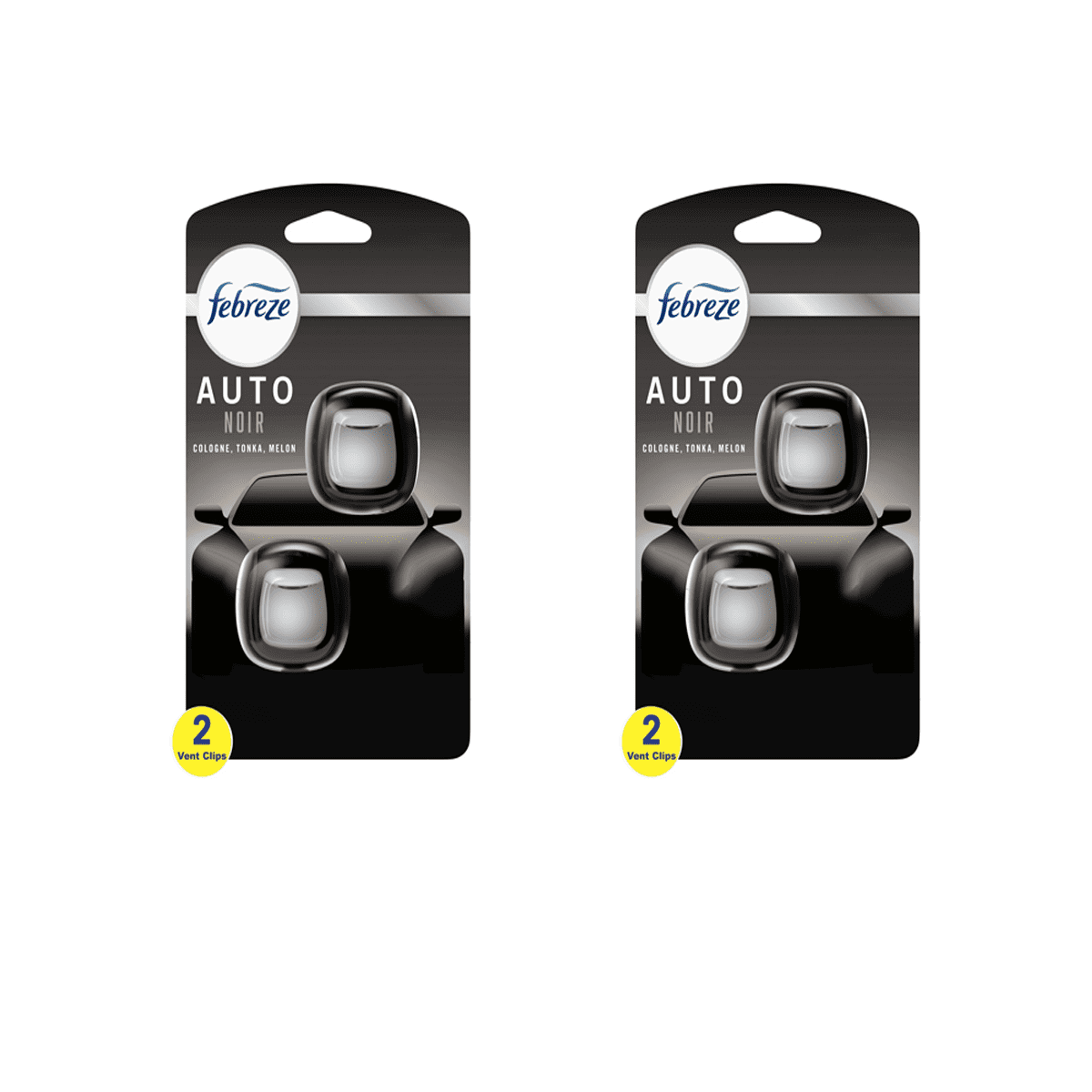 Febreze Vent Clip Car Air Freshener, Odor Eliminator, AUTO Noir Scent ...