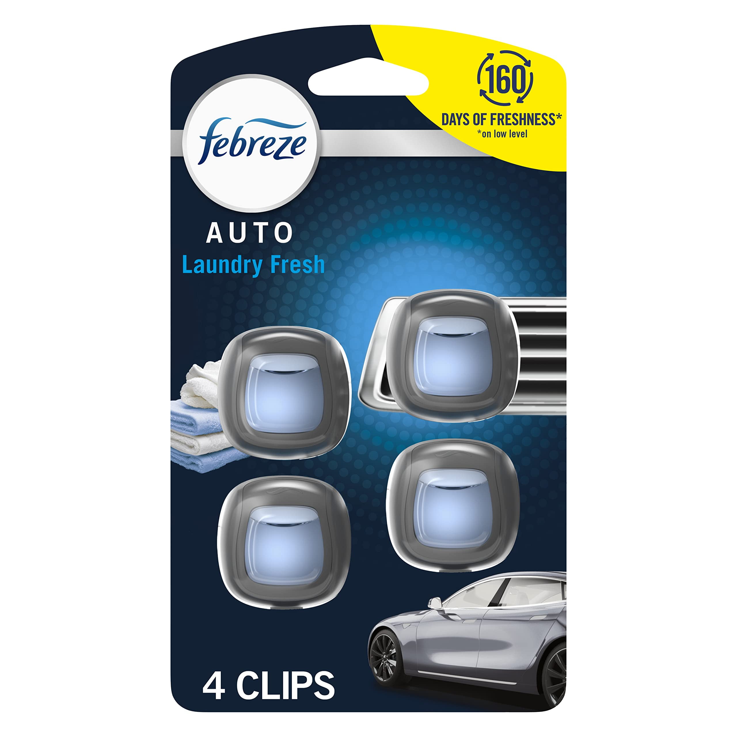 Febreze Vent Clip Car Air Freshener, Odor Eliminator, Laundry Fresh ...