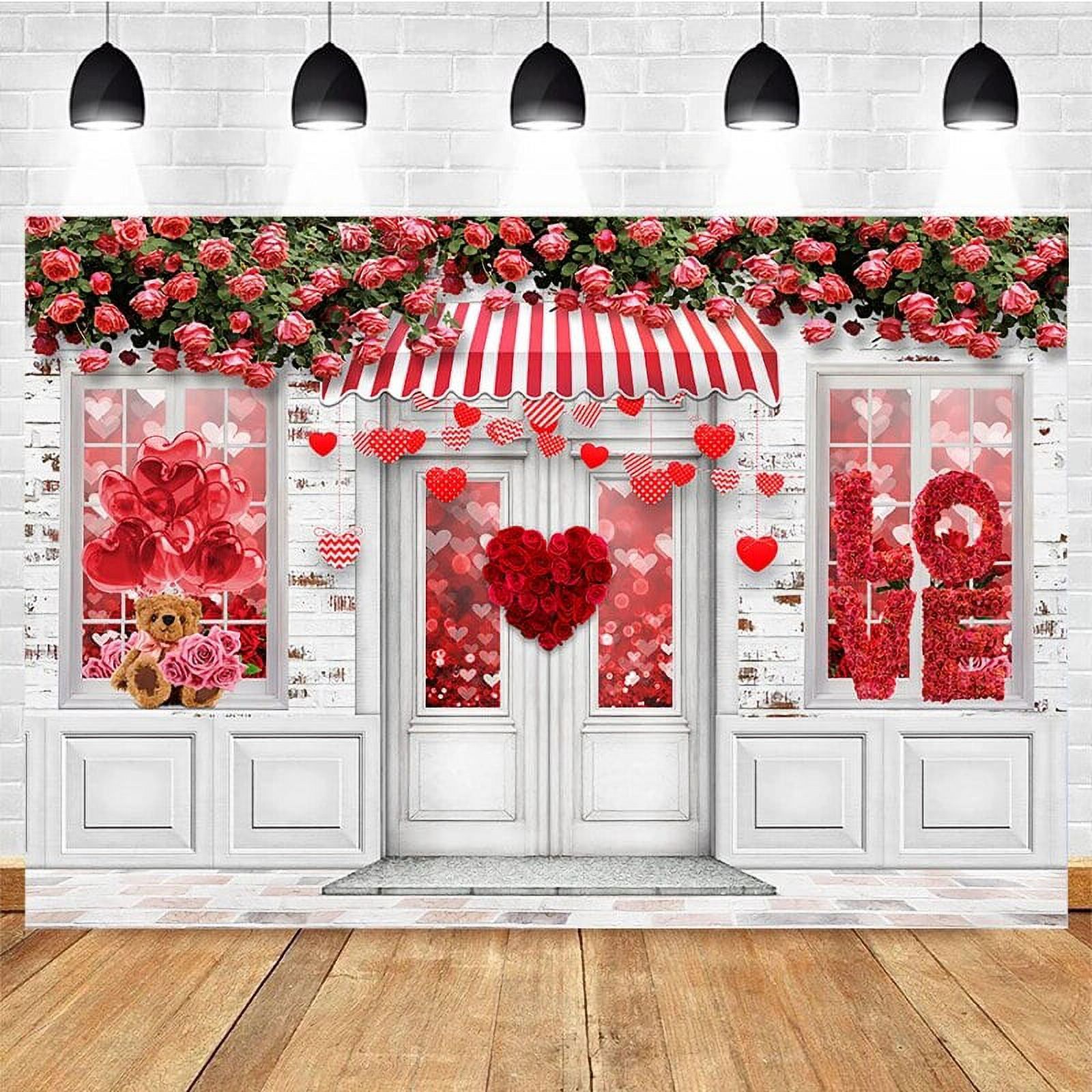 February 14 Valentine's Day Photography Backdrops Rose Flower Shop ...