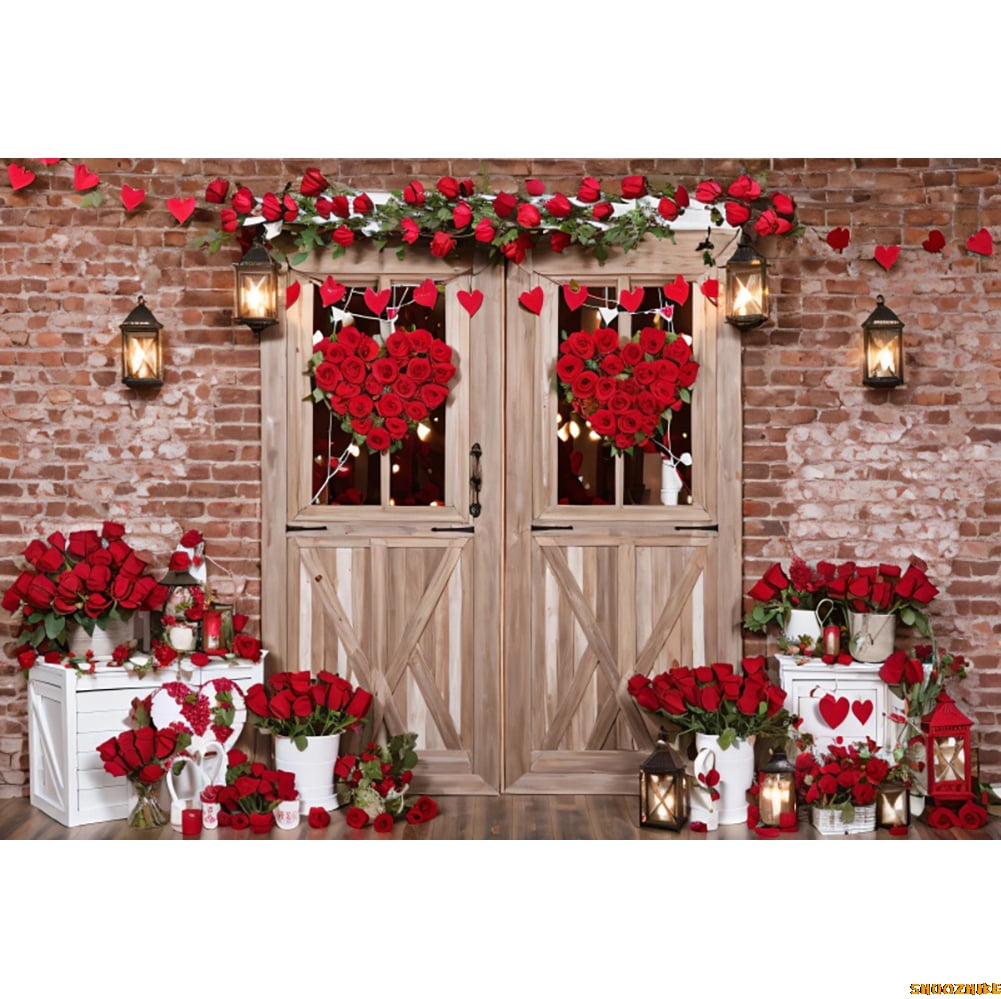 February 14th Valtine's Day Photography Backdrop Red Rose Flower Love ...