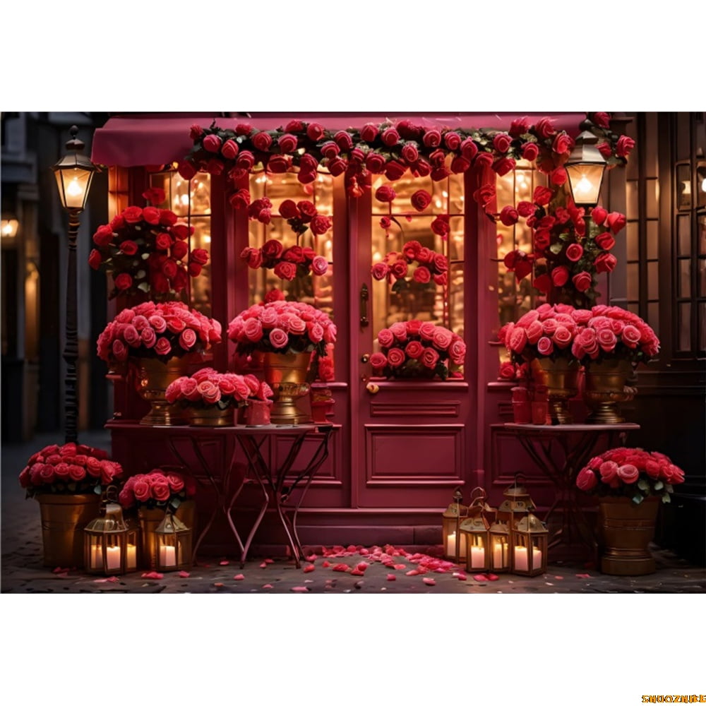 February 14th Valtine's Day Photography Backdrop Red Rose Flower Love ...