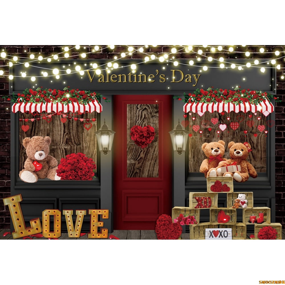 February 14th Valtine's Day Photography Backdrop Red Rose Flower Love ...
