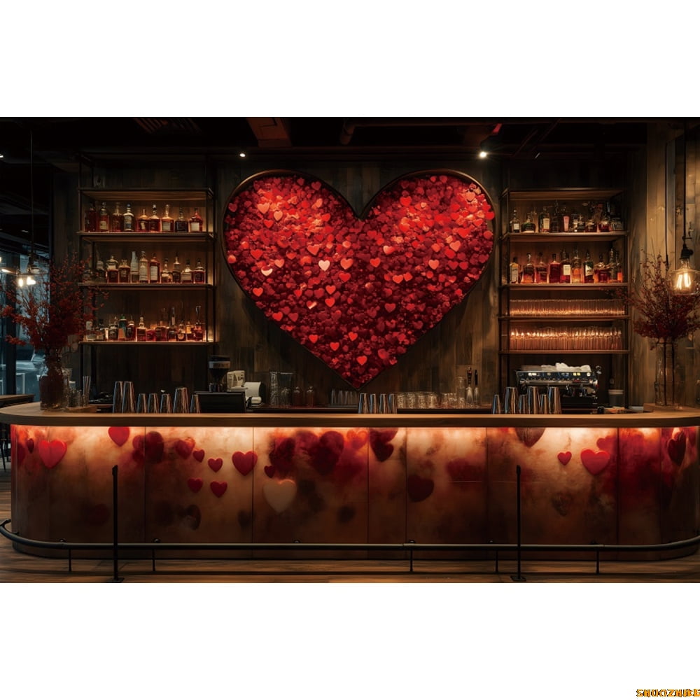 February 14th Valtine's Day Photography Backdrop Red Sweetheart Shop ...