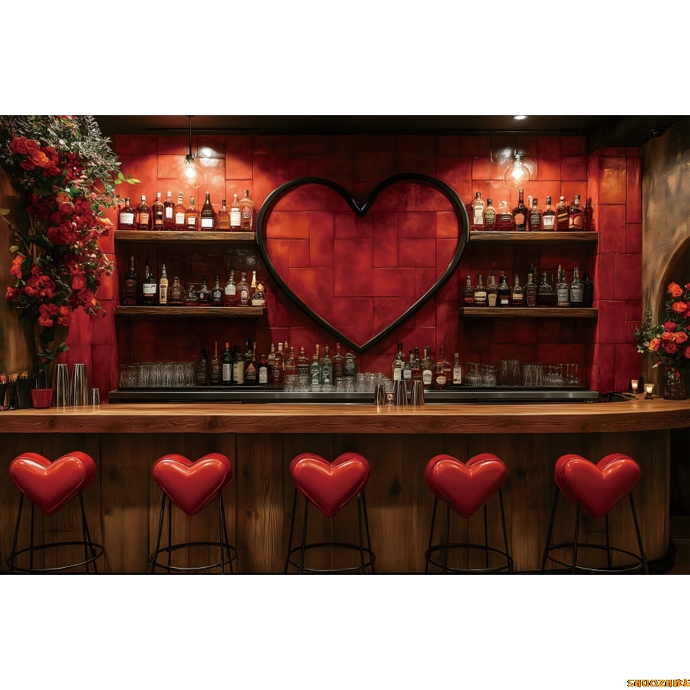 February 14th Valtine's Day Photography Backdrop Red Sweetheart Shop ...