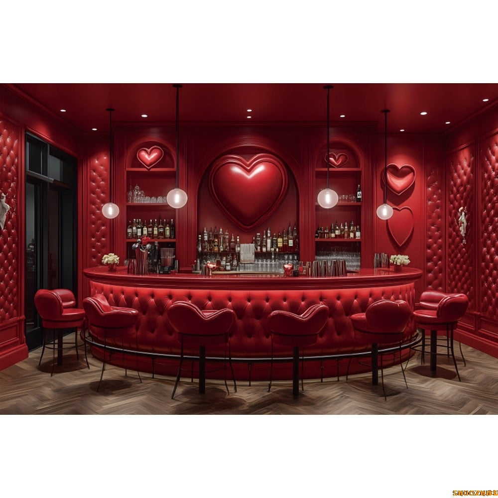 February 14th Valtine's Day Photography Backdrop Red Sweetheart Shop ...