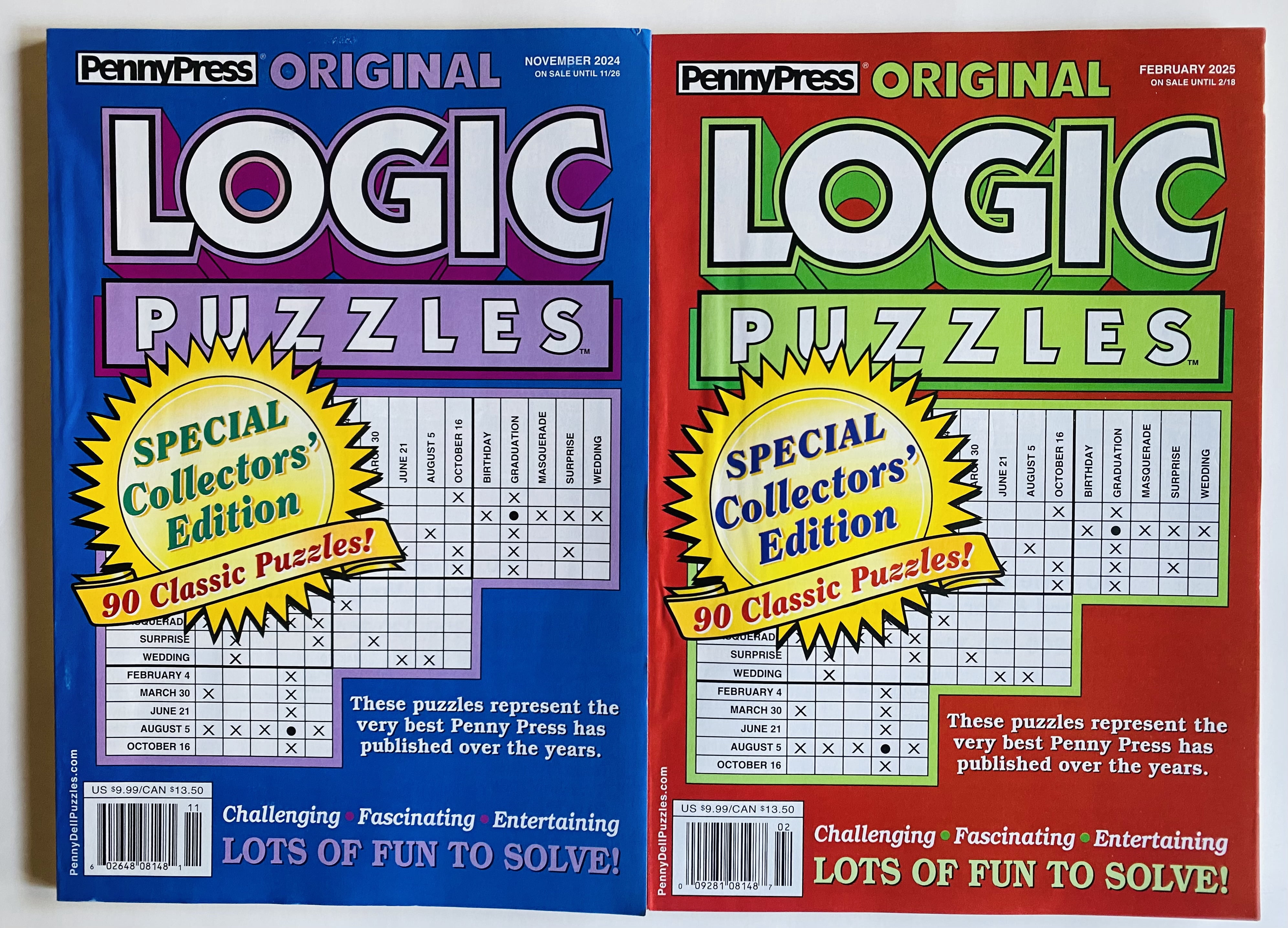 February 2025 and November 2024 of Original Logic Problem Puzzles from ...