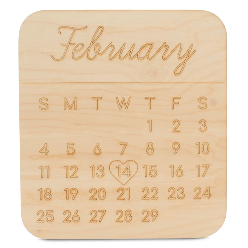 February Calendar Wood Cutouts 3-inch, 1/8 inch Thick, Pack of 25 ...