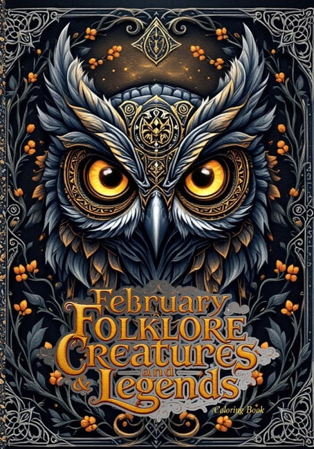 February Folklore Creatures and Legends Coloring Book: Mythical Beasts ...
