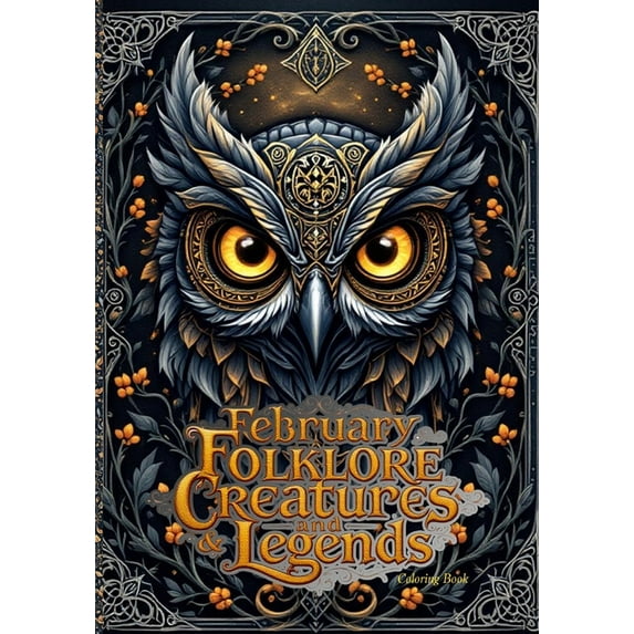 February Folklore Creatures and Legends Coloring Book: Mythical Beasts ...