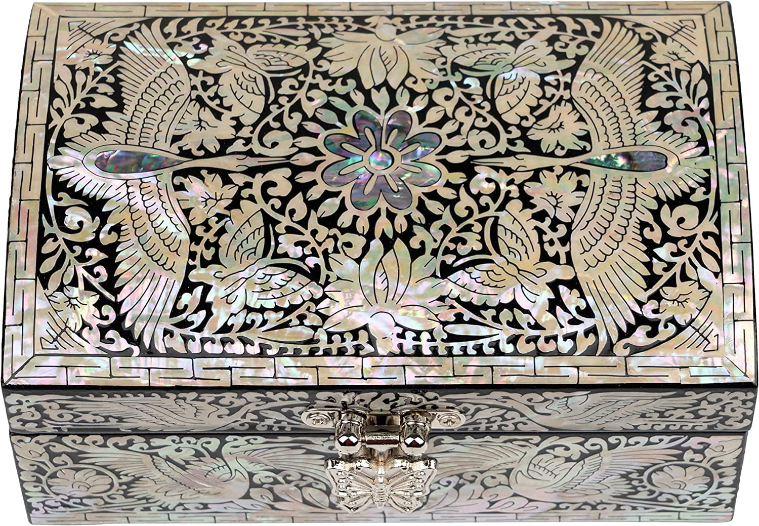 February Mountain Mother of Pearl Box - Abalone Shell Handmade Trinket ...