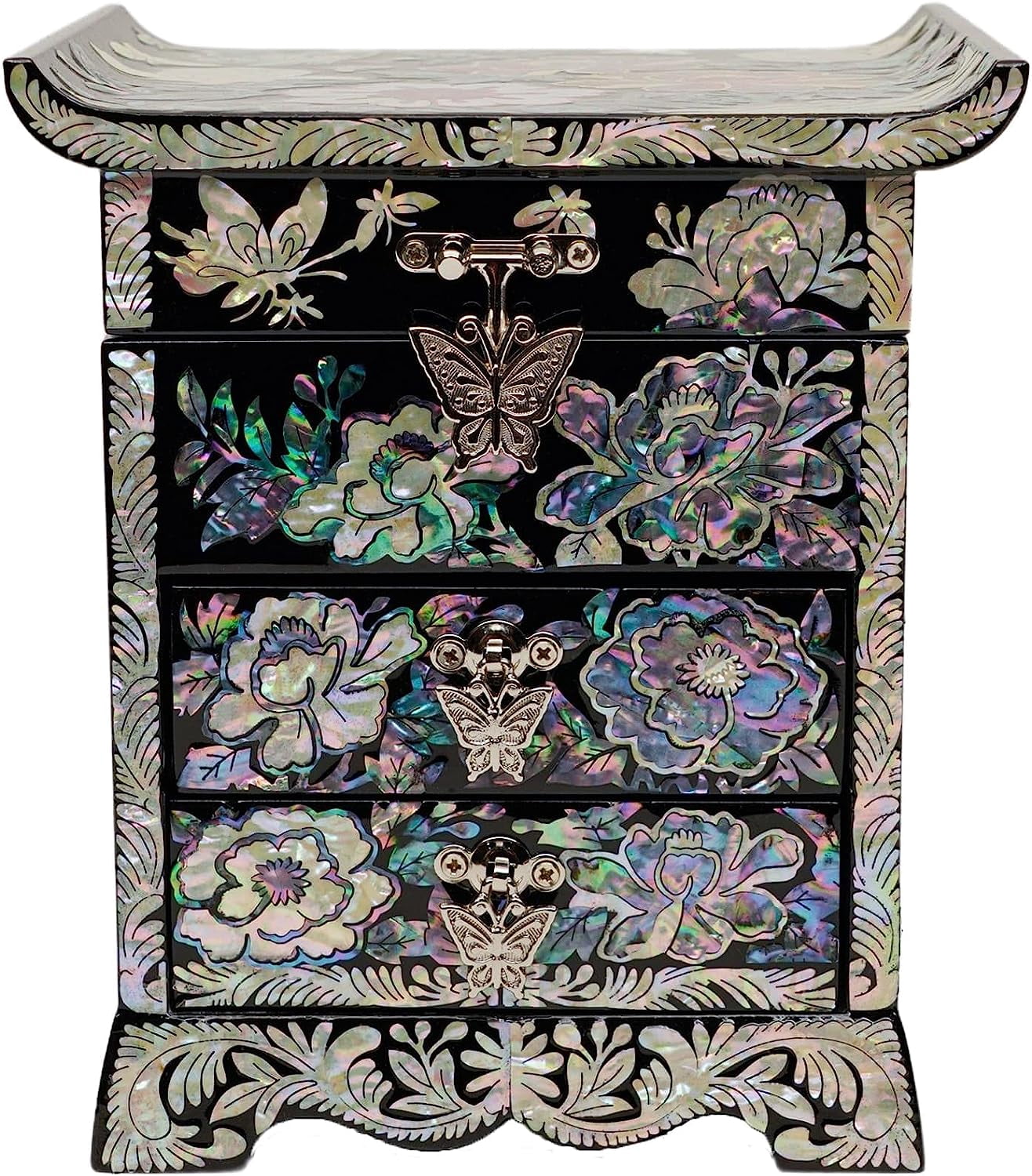 February Mountain Mother of Pearl Jewelry Box with 2 Drawers Gifts for ...