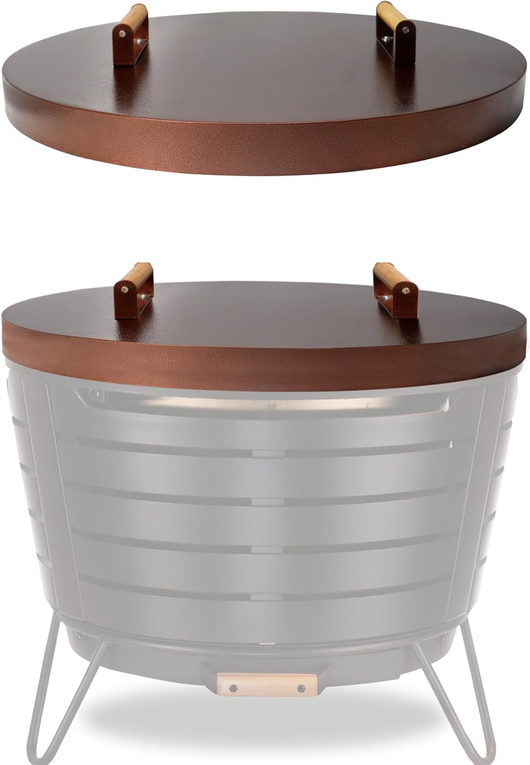 Febtech Solid Firepit Lid Compatible for Tiki Patio Fire Pit - Powder ...