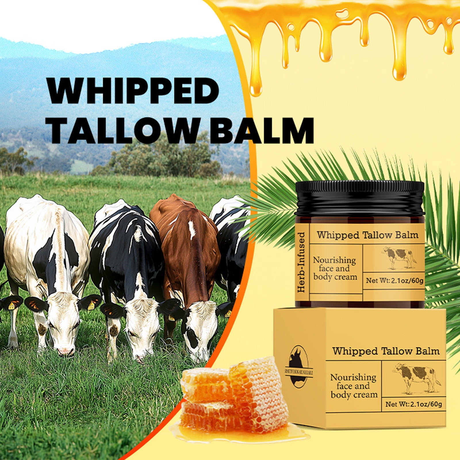 Fed Tallow Cream with Essential Oils.60g Moisturizing Cream for Natural ...