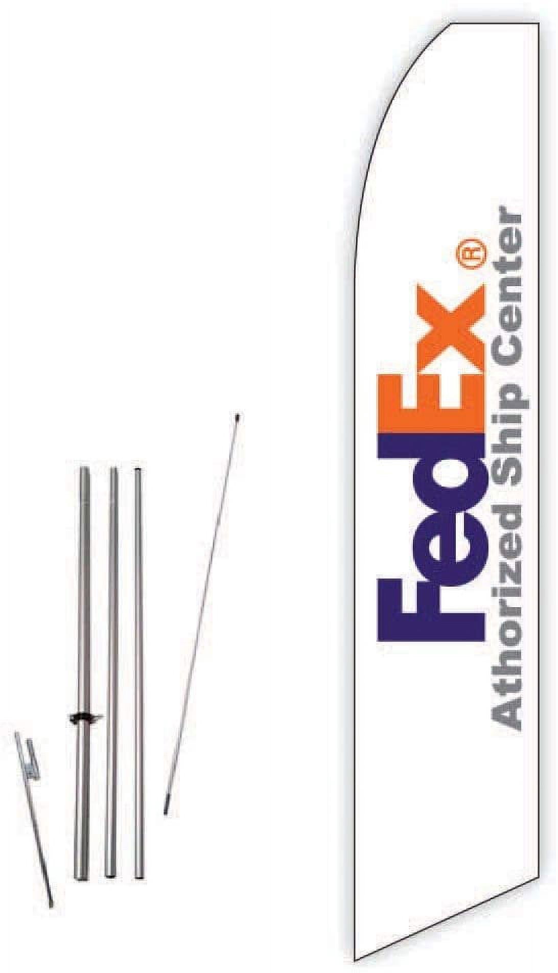 FedEx Authorized Ship Center White Super Novo Feather Flag - Complete ...