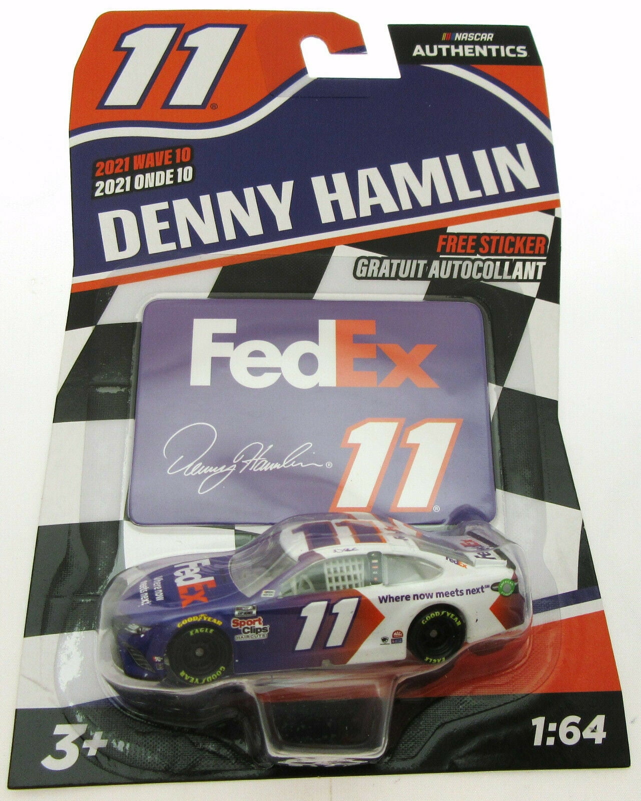 FedEx Denny Hamlin 11 ~ NASCAR Authentics ~ Die Cast Car 1:64 Scale ...