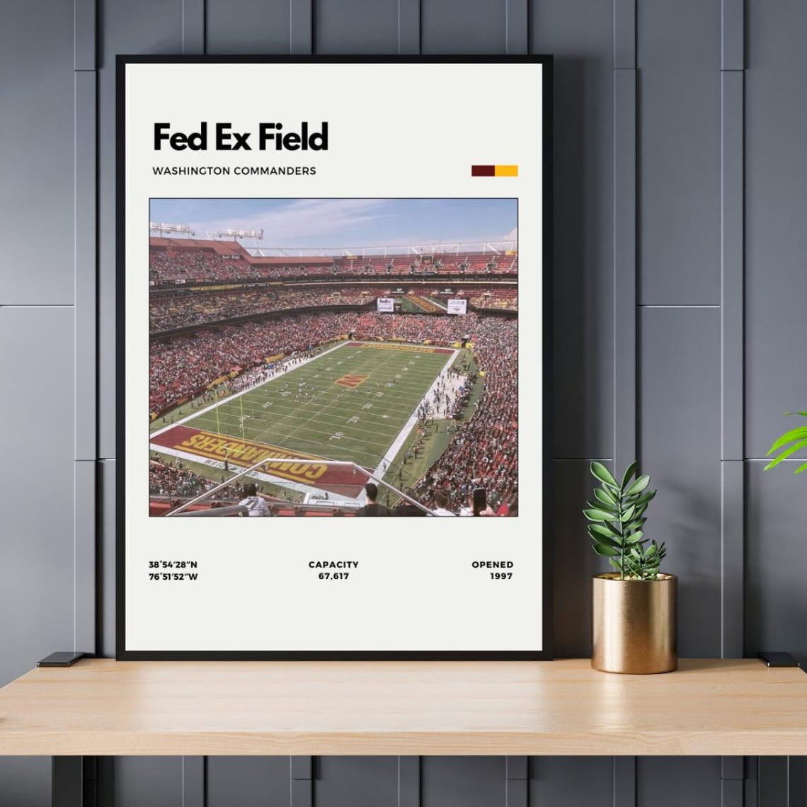 FedEx Field Stadium Art Print - Washington Commanders, Unframed Poster ...