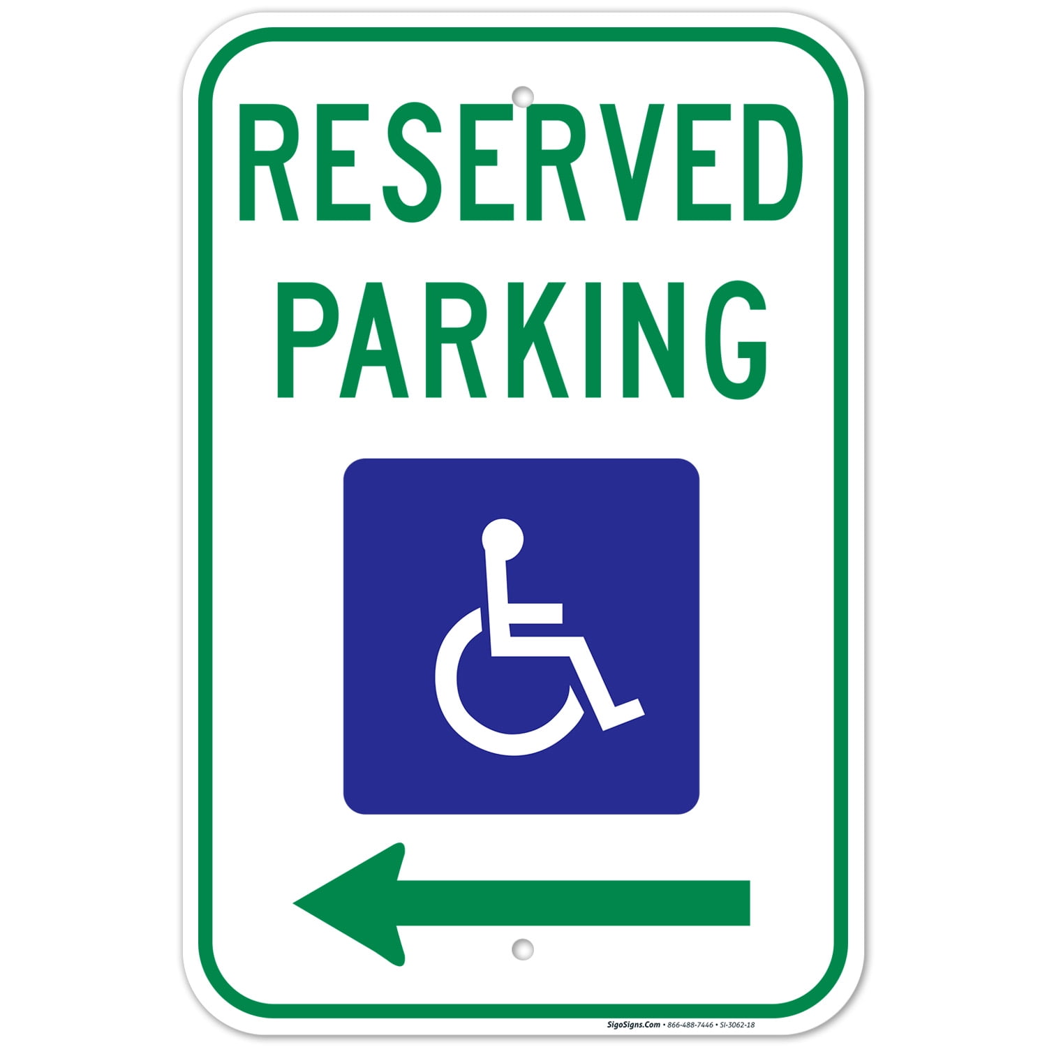 Federal Handicap Parking Sign, Reserved Parking Accessible And Left ...