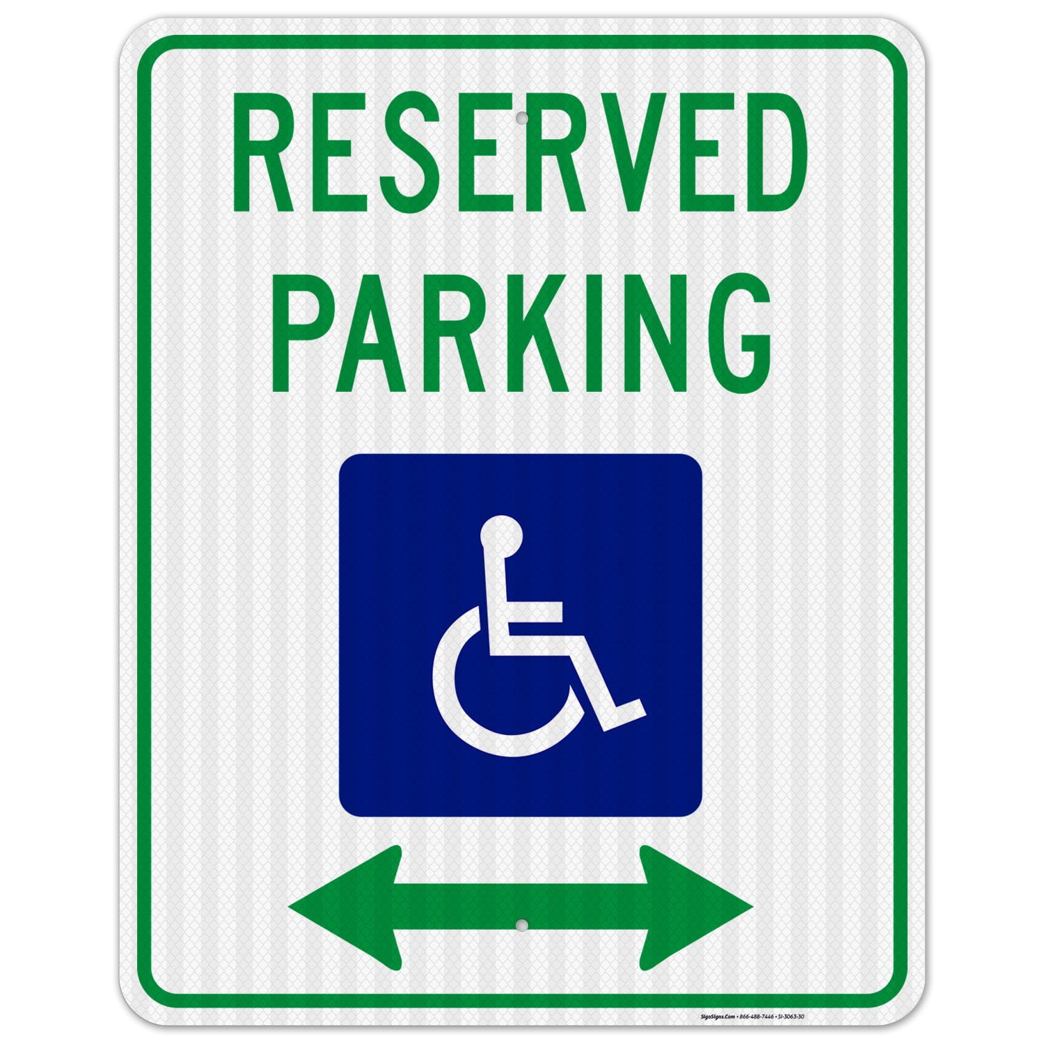 Federal Handicap Parking Sign, Reserved Parking With Bidirectional ...
