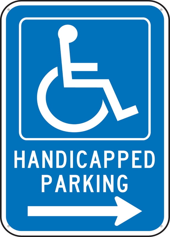 Federal Parking Sign Handicapped Parking Right Arrow 8X12 Inch Rust ...