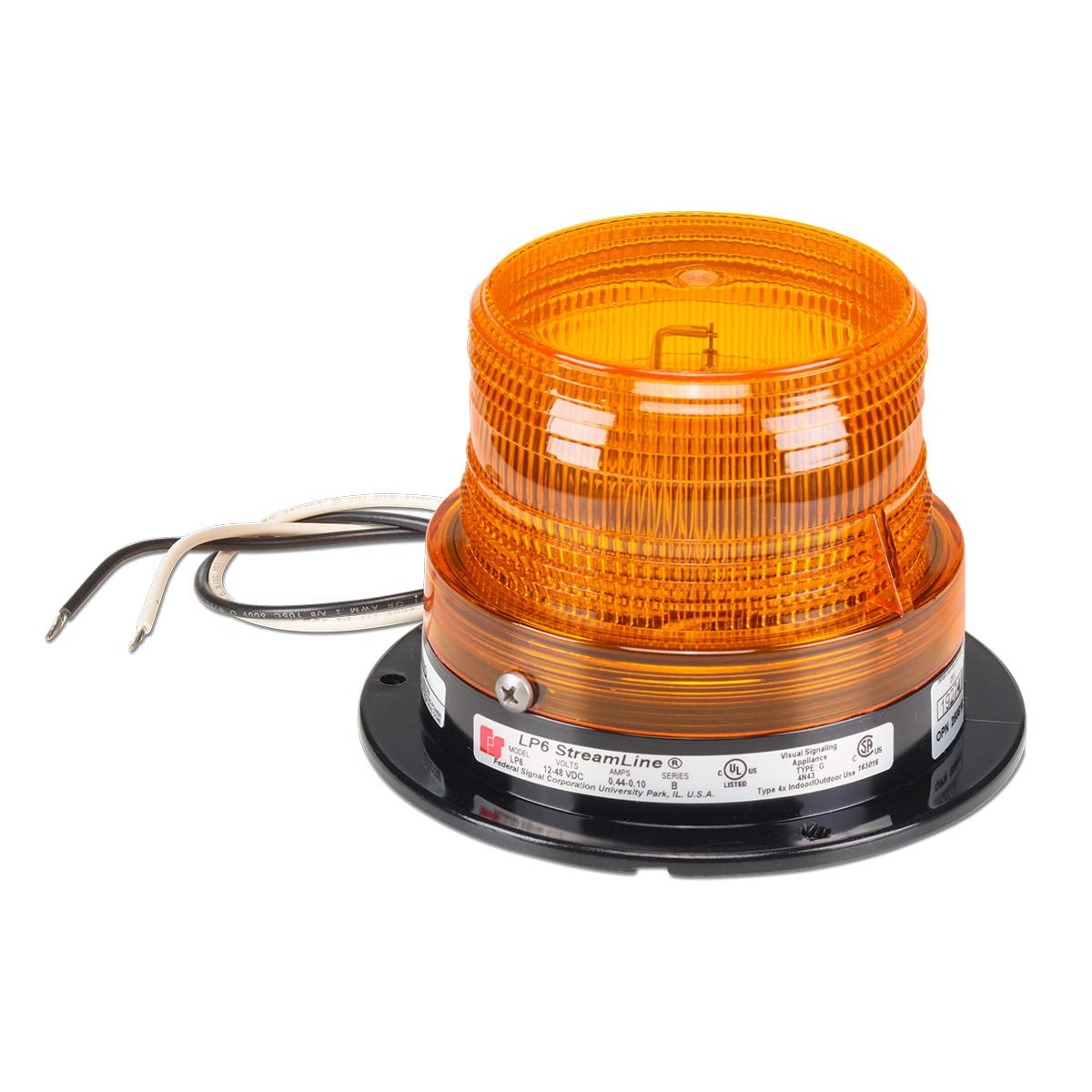 Federal Signal Low Profile Warning Light, Strobe, Amber C33 - Walmart.com