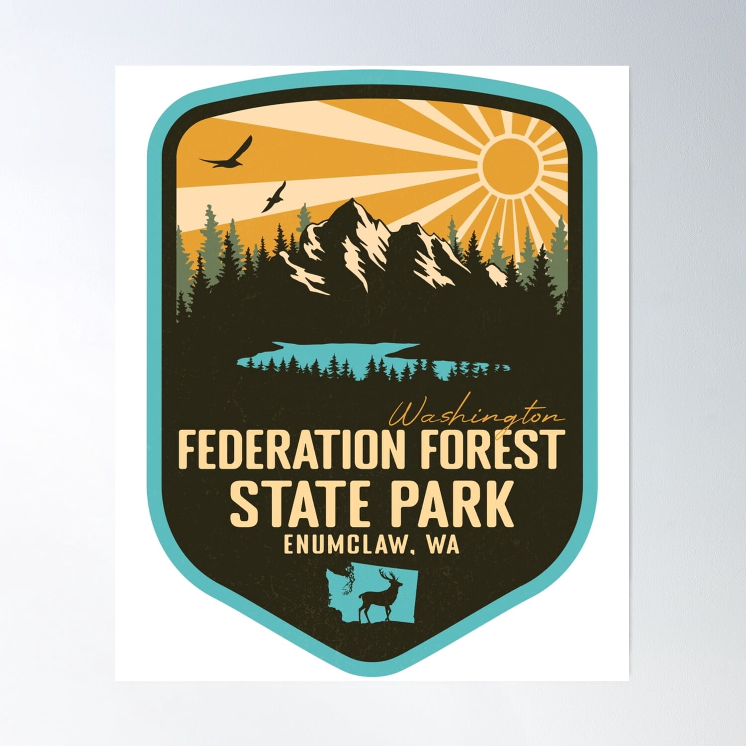 Federation Forest State Park Washington - Wa Retro Badge Forest And ...