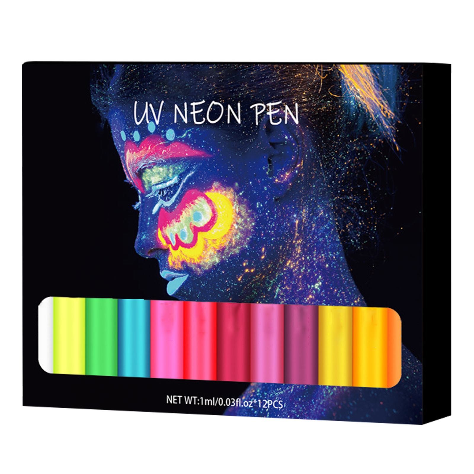 Federra Clearance Body Paint 12 Color Fluorescent Painting Set Luminous ...