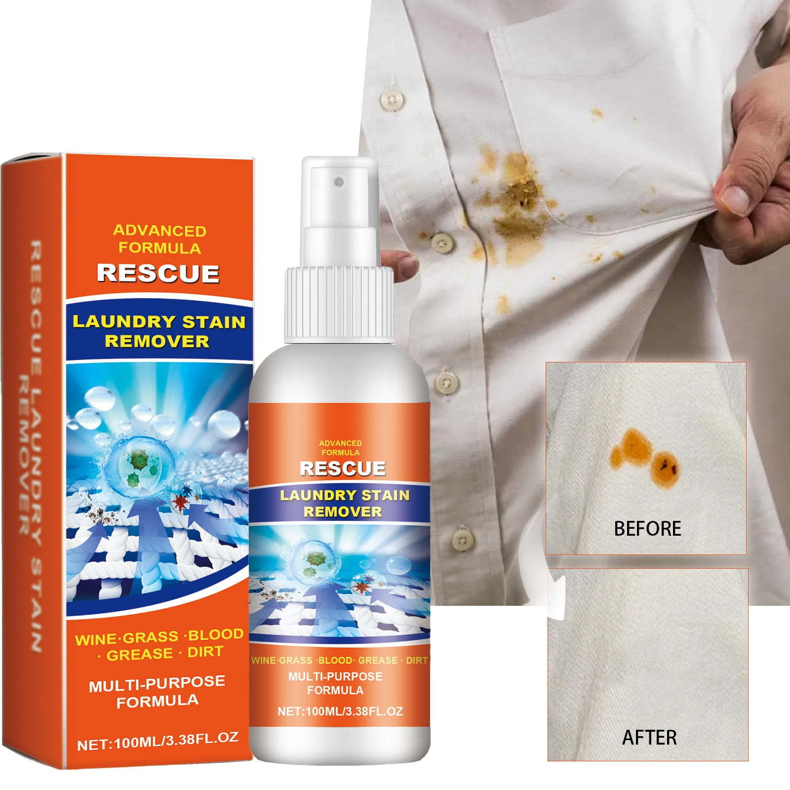 Federra Clothing Penetrant White Clothes Decontamination Cleaning Spray Decomposes Milk Stains ...