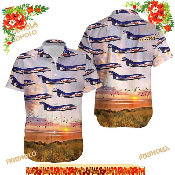 Fedex Express Dassault Falcon 20 Summer Hawaiian Shirt - Walmart.com
