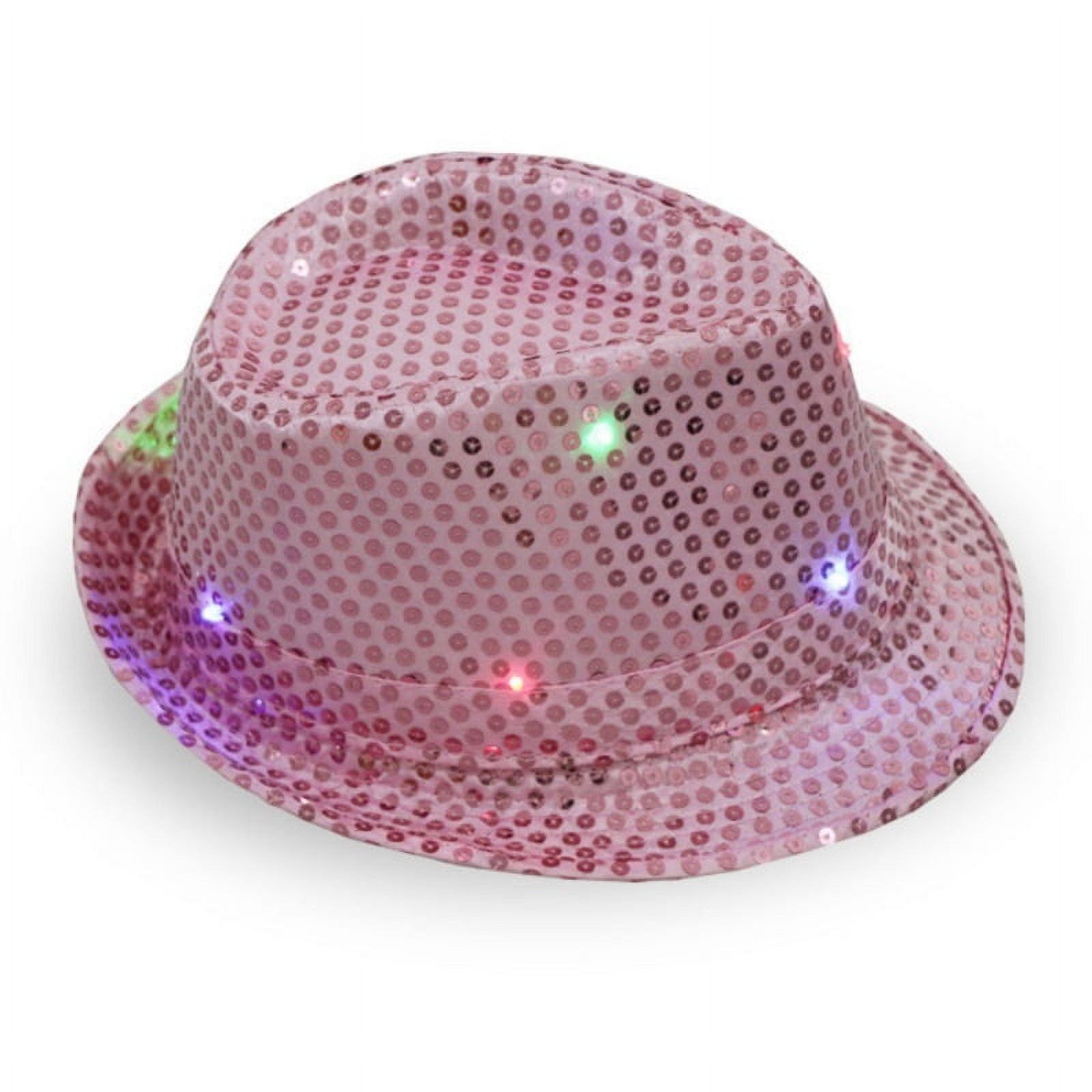 Fedora Hat Jazz Hat Cap Dance Hat Glitter Sequins Flashing LED Hat for ...