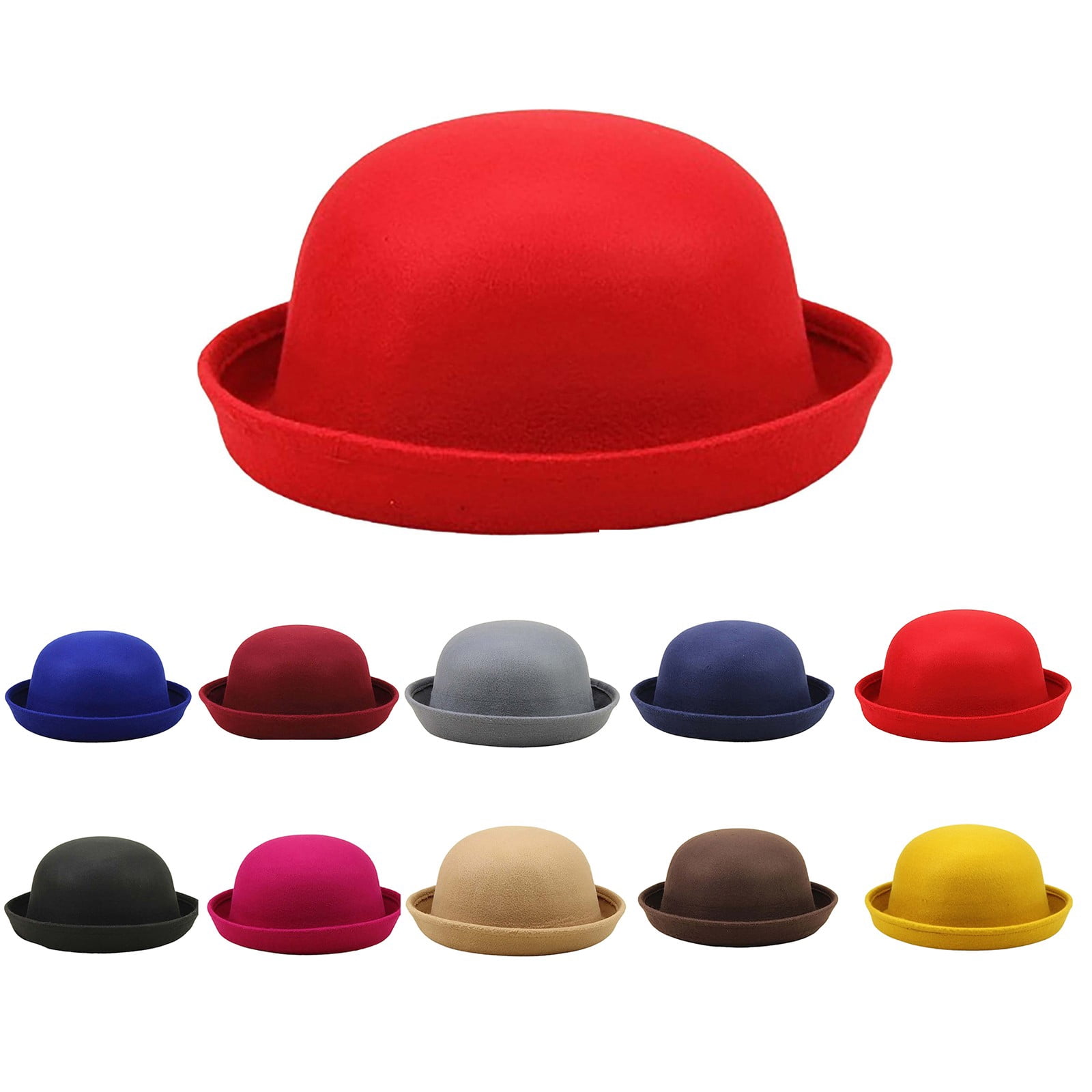 Fedora Hat for Men & Women,Blend Round Crown with Brim,Classic Vintage ...