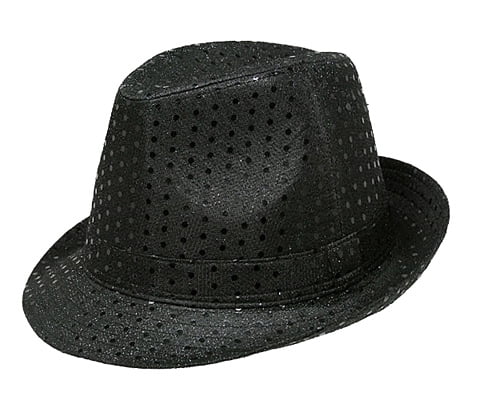 Fedora Hat w/ Metallic Polka Dots- Black - HT-5130BK - Walmart.com