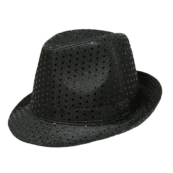 Fedora Hat w/ Metallic Polka Dots- Black - HT-5130BK - Walmart.com