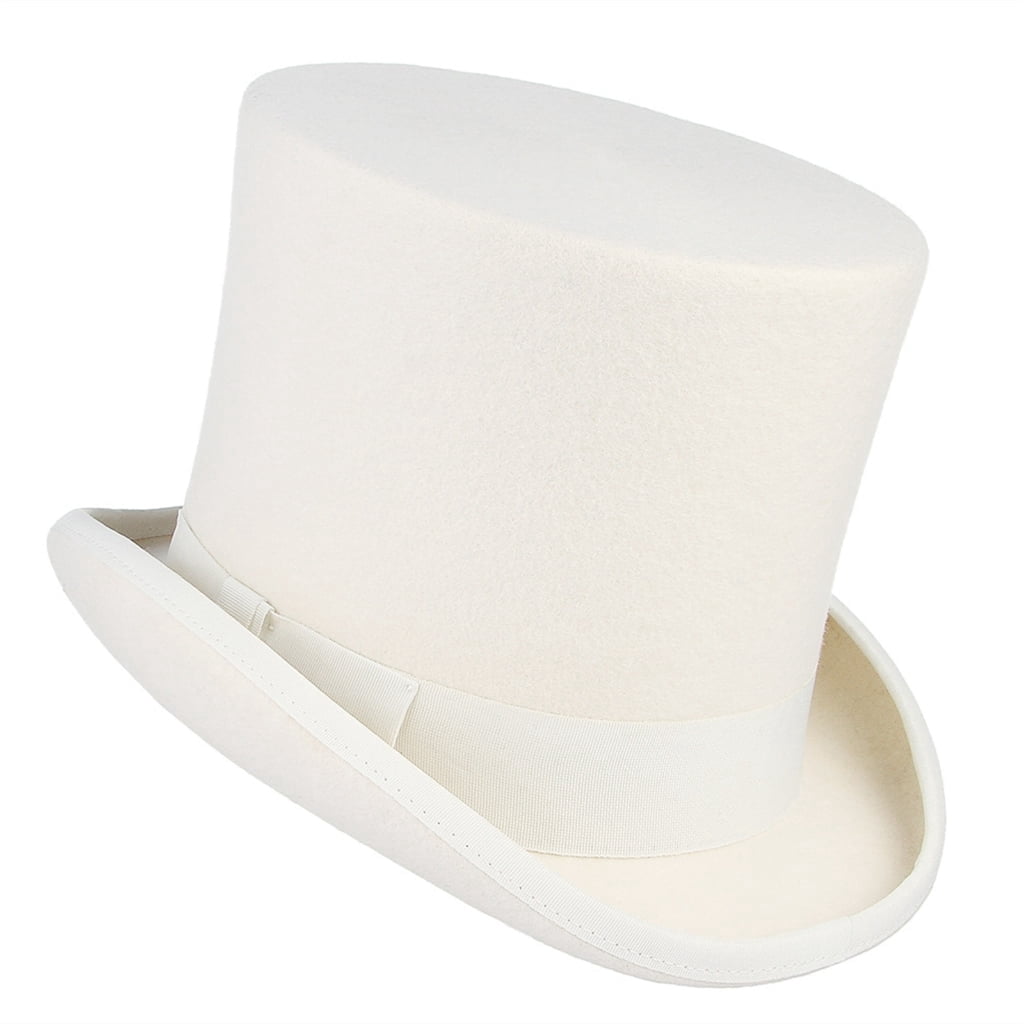 Fedora Top Hat White Short Brim Dress Up Magician Hat Surprise Gift for ...