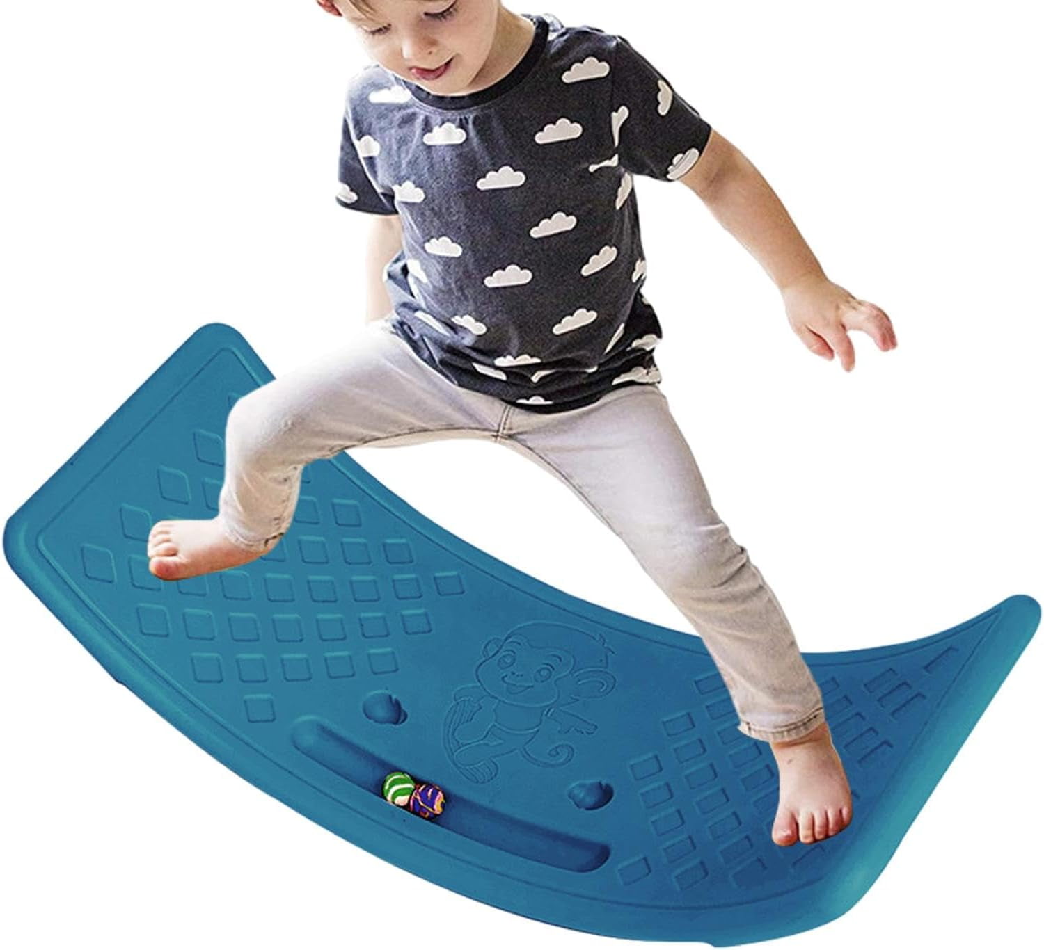 Fedpow Wobble Board Toddle,kids Rocking Seesaw Balance Board,Curved ...