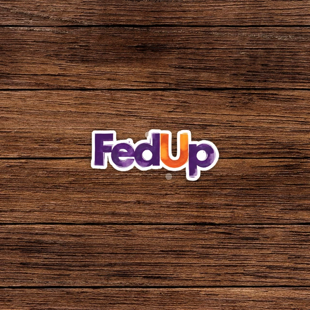 Fedup - Eye-Catching Purple & Orange Vinyl Sticker For Laptops, Water Bottlesphone Decal Water ...