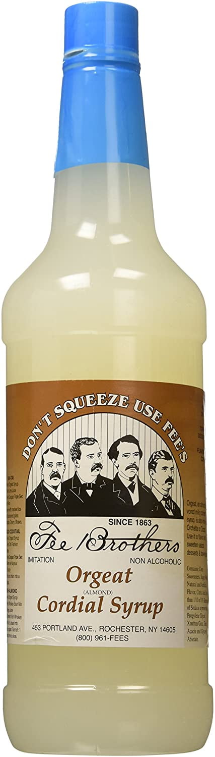 Fee Brothers Orgeat Almond Syrup, 32 oz, Milky-White Sweet Flavor for ...