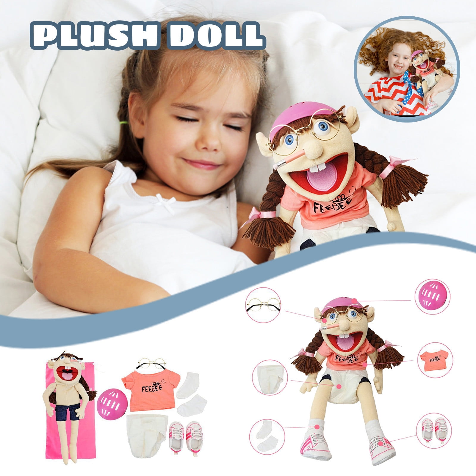 Feebee Puppet - Jeffy Puppet - Hand Puppets, Soft Plush Toy Hand Puppet ...