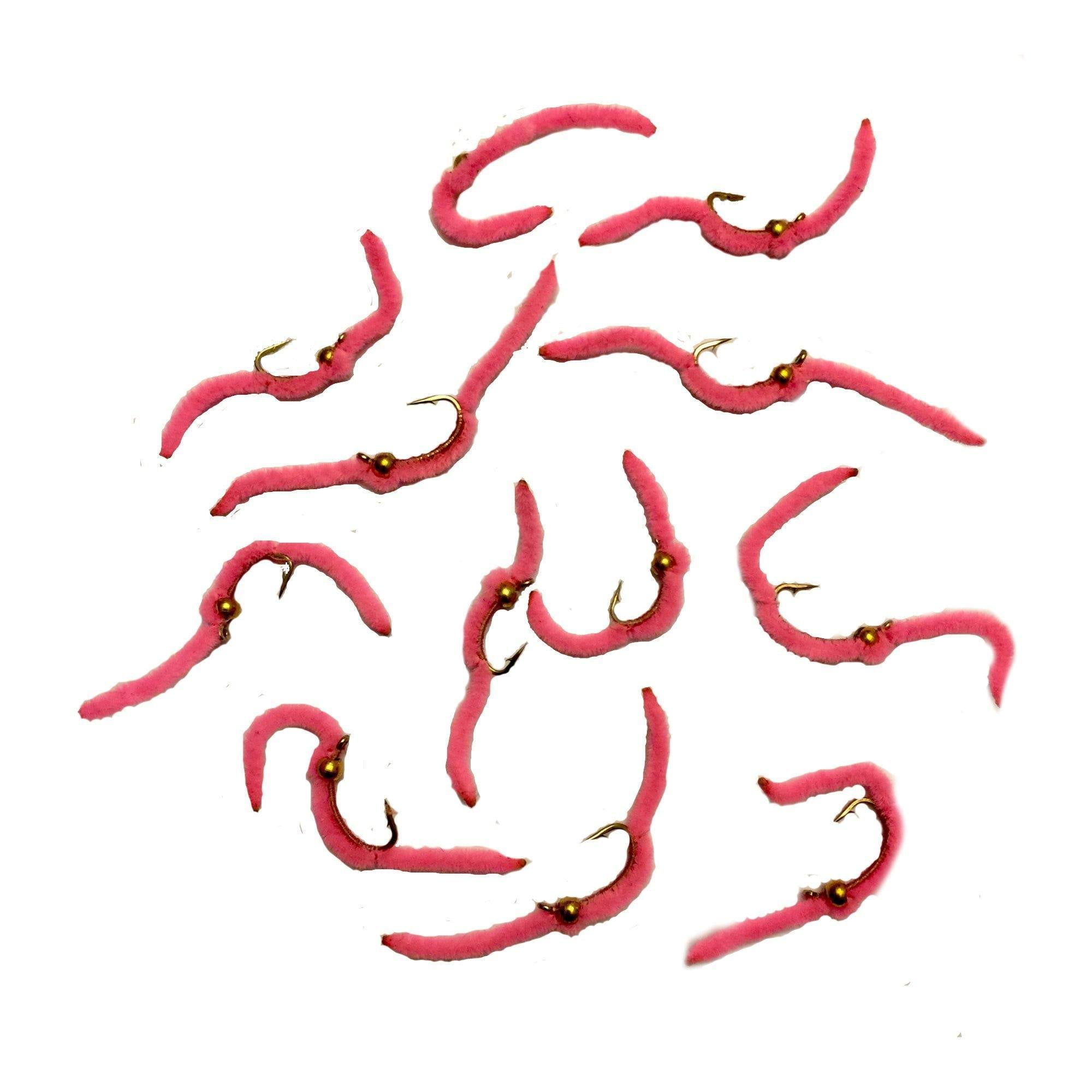 Feeder Creek San Juan Worm Pink Bead Head Fly Fishing Trout Flies ...