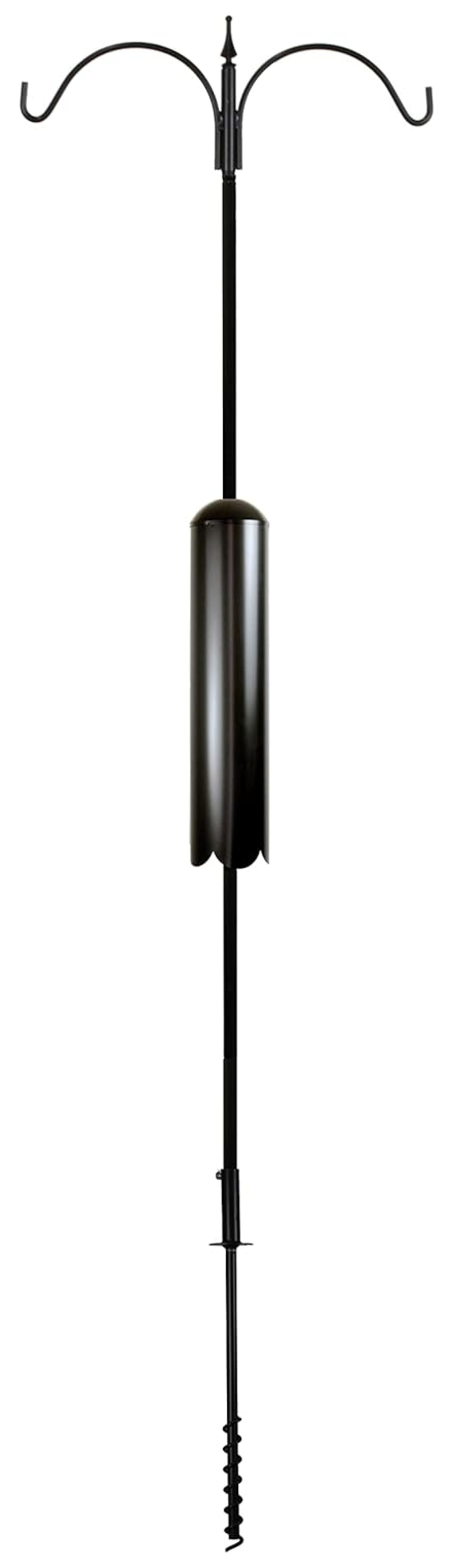 Feeder Pole Set with Raccoon Baffle & Twister Ground Socket (2 Arm ...