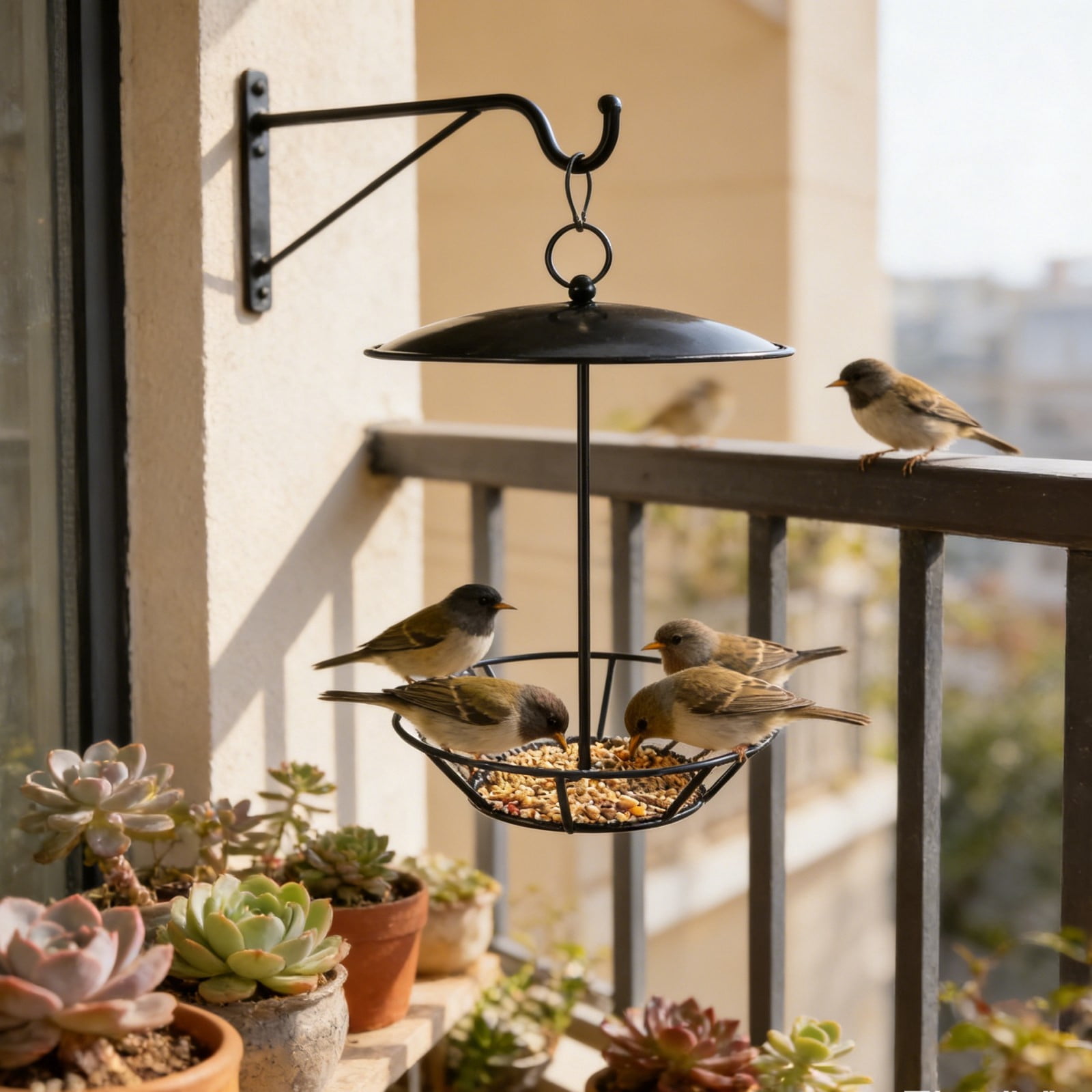 Feeders Wrought Iron Hanging Outdoor Bird Feeder Squirrels Feeder ...