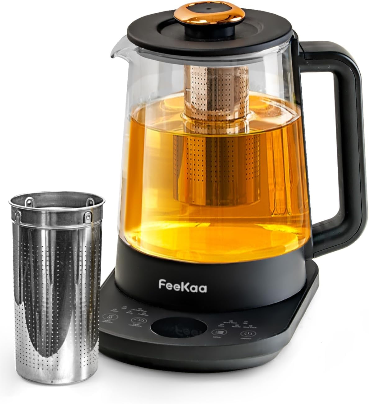 Feekaa Electric Glass Tea Kettle with Infuser, Electric Kettle Tea ...