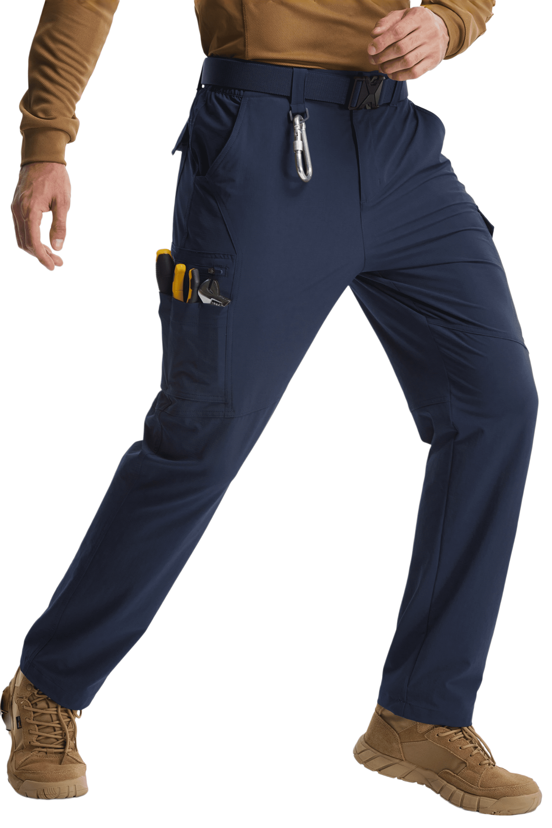 Feekit Men's Tactical Work Pants, Water Resistant Stretch Hiking Cargo ...