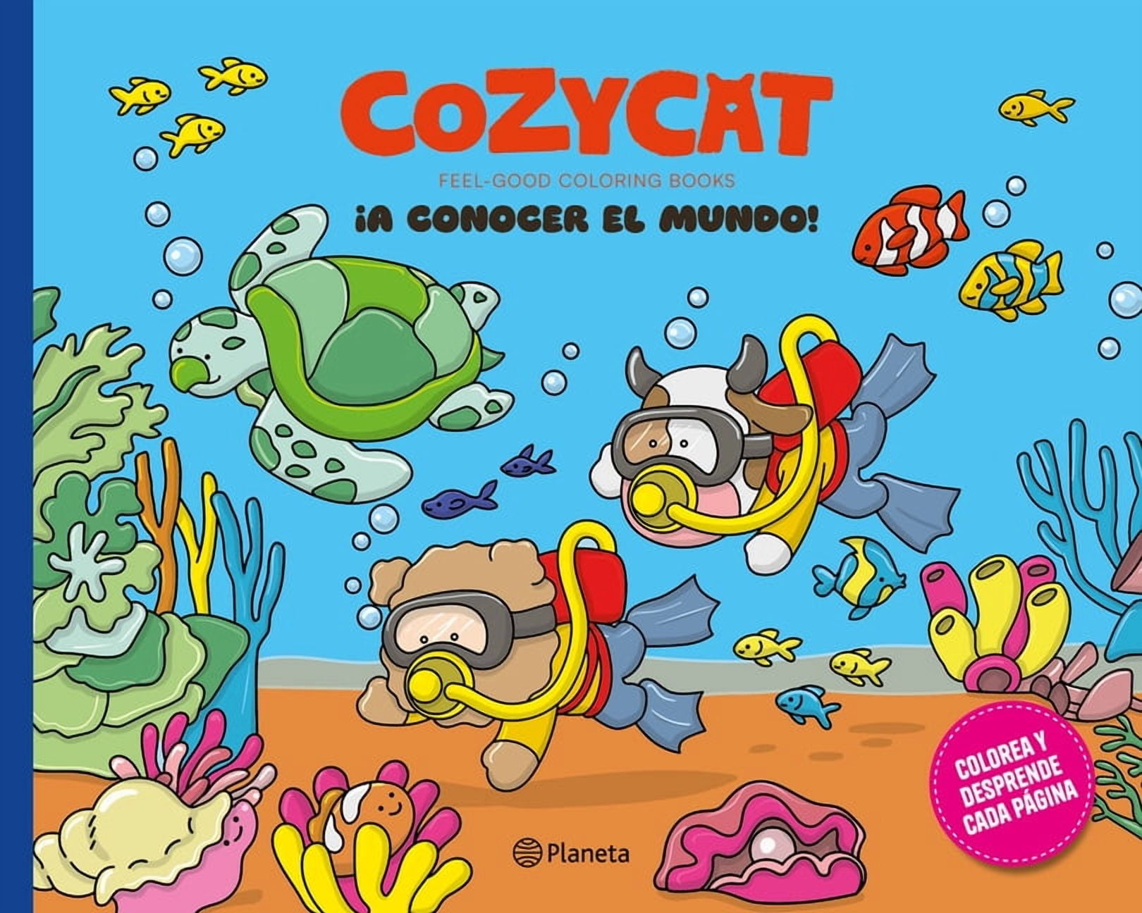 Feel-Good Coloring Books Cozy Cat 4. ¡A Conocer El Mundo! Libro de ...