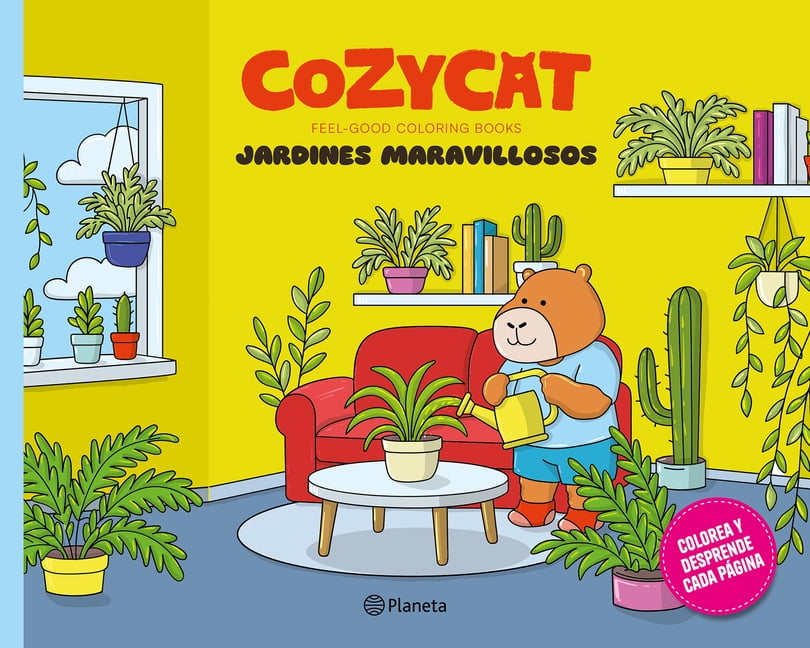 Feel-Good Coloring Books Cozy Cat 5. Jardines Maravillosos: Libro de ...