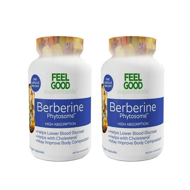 Feel Good Superfoods Berberine Phytosome, 120 Vegan Capsules - 2 Pack ...