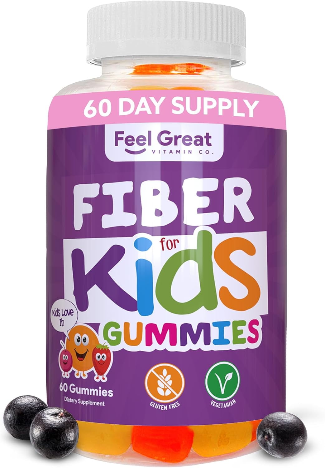 The Feel Great Vitamin Company Kids Fiber Gummies for Digestive Support ...