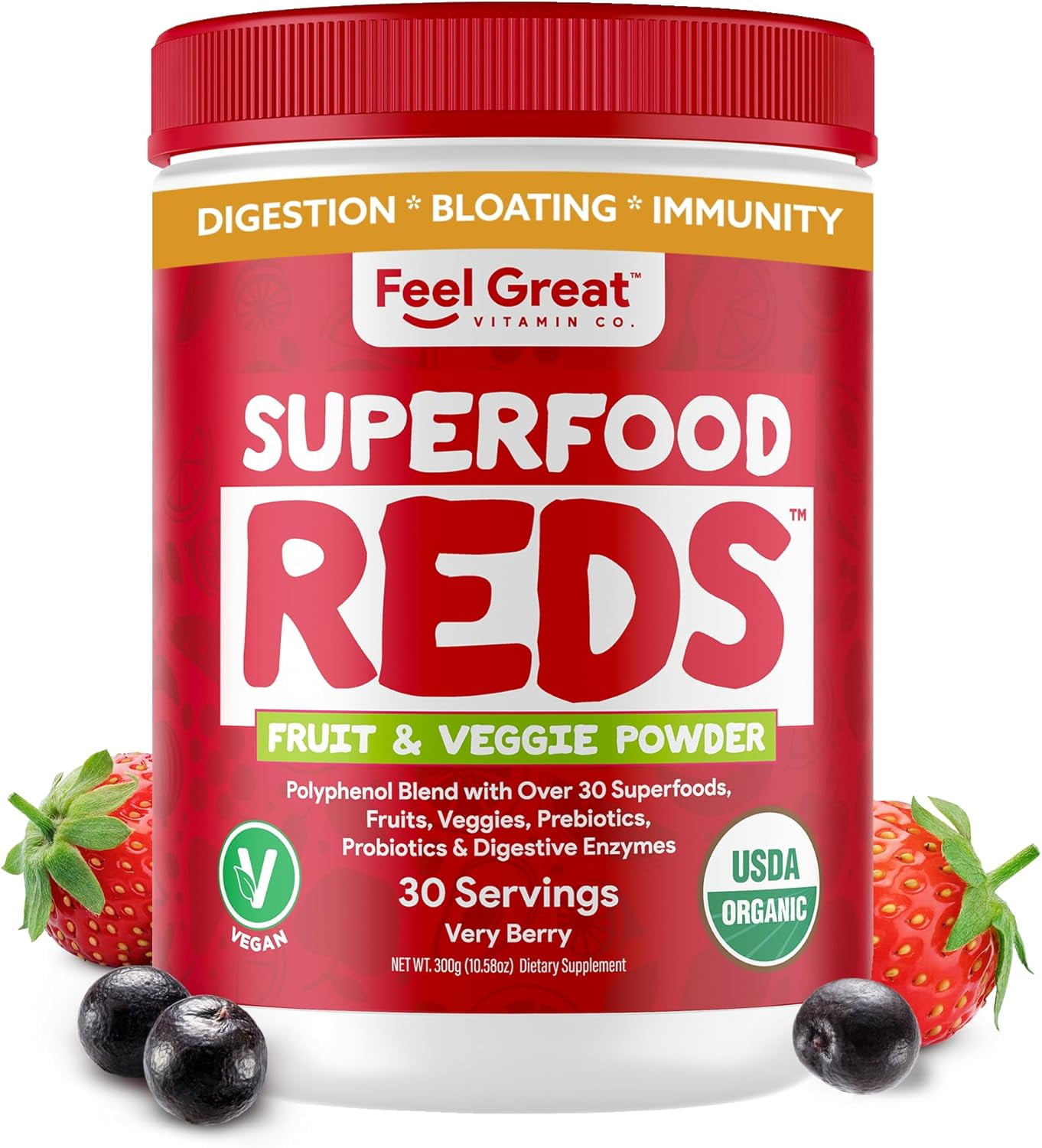 Feel Great Organic Superfood Reds Powder Packed with Beet Root Powder ...