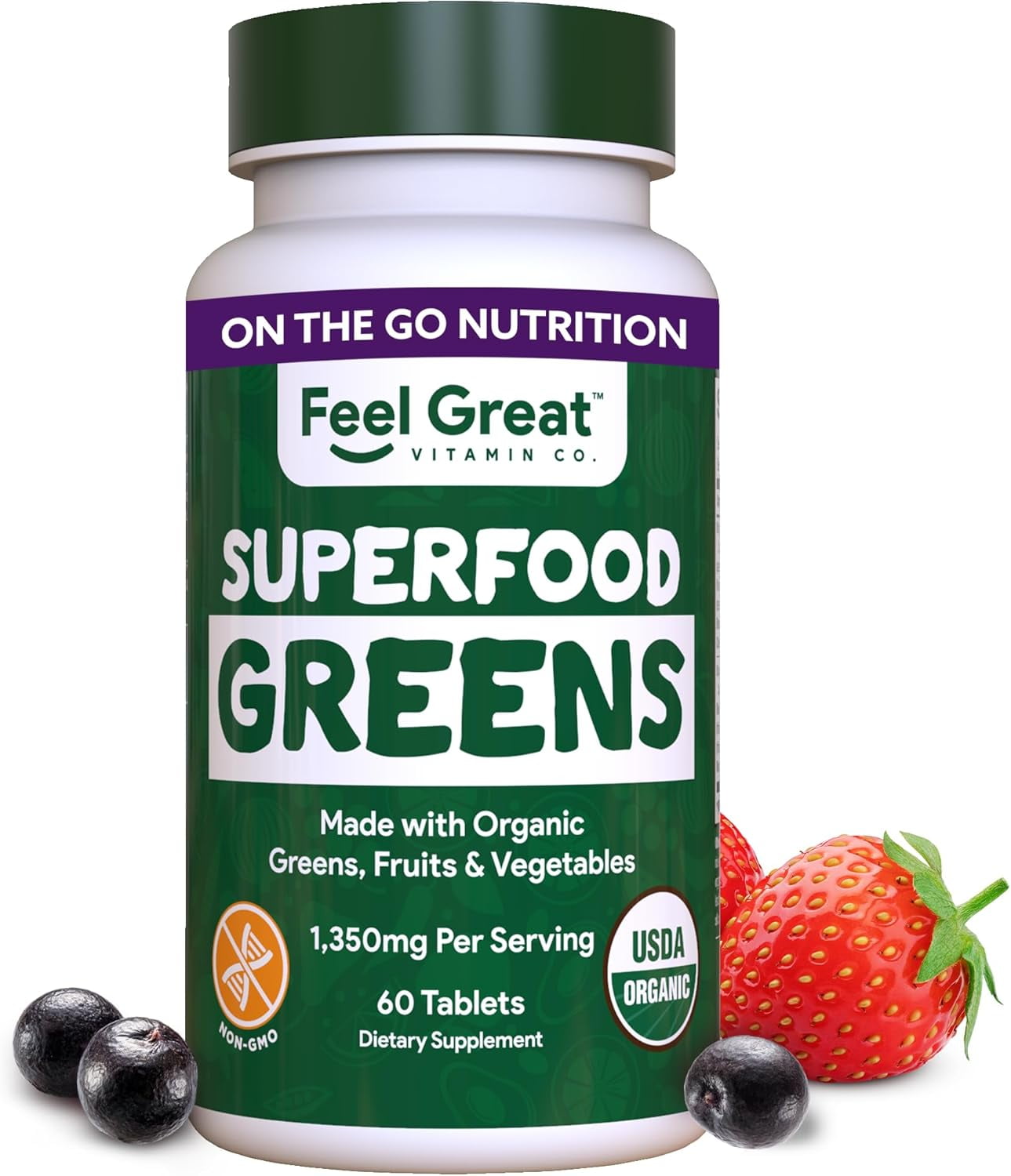 Feel Great Vitamins Super Greens Tablets | Organic Greens, Fruits and ...