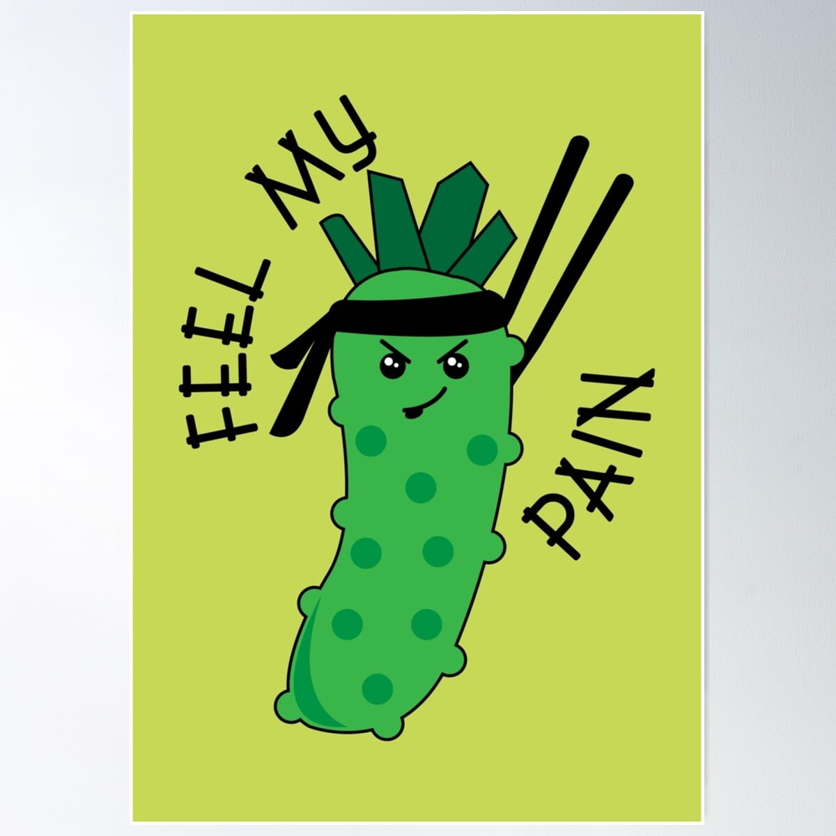 Feel My Pain Funny Ninja Wasabi Quote Poster Wall Art, Modern Wall ...